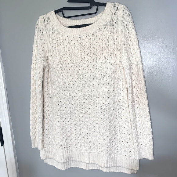 Talbots | Sweaters | Talbots Xs Cream Colored Cable Knit Sweater Long ...